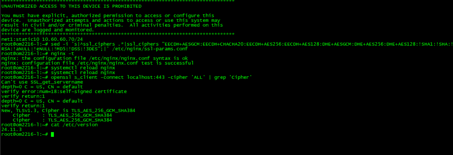 Update SSL Cipher Suites in NGINX For OM and CM8100 - Opengear